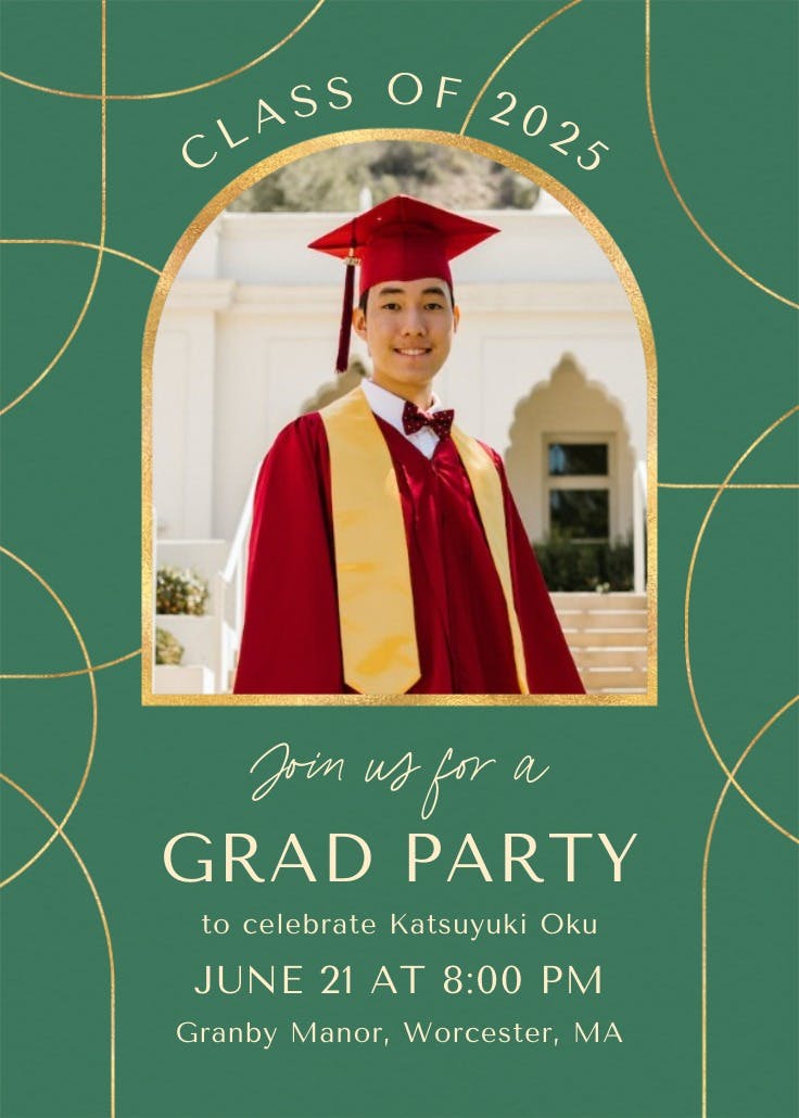Sophisticated Lines - Graduation Party Invitation Template (Free) | Greetings Island